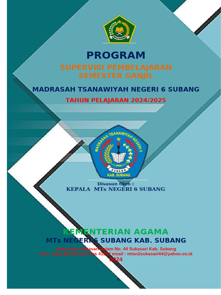 Program Supervisi 2024-2025 Semester Ganjil | PDF