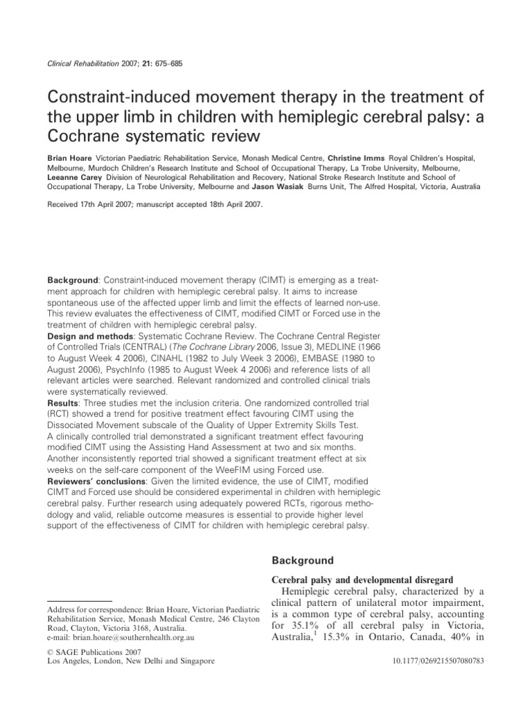 hoare-et-al-2007-constraint-induced-movement-therapy-in-the-treatment ...
