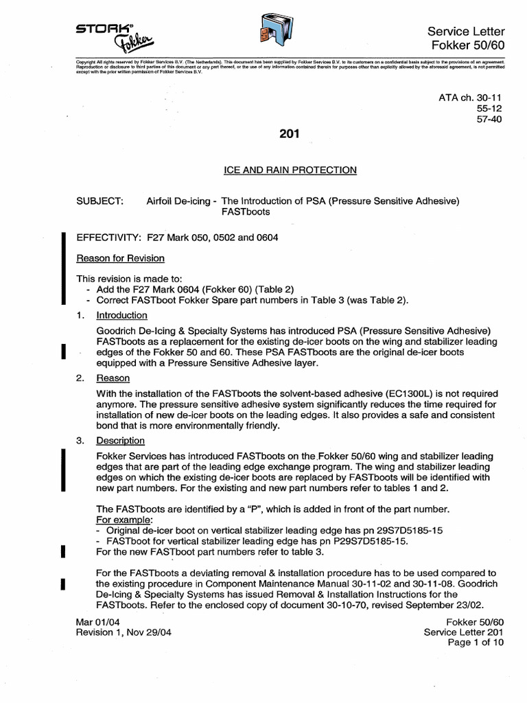 De-Icer Boots Part Numbers SL201 | PDF | Industrial Processes | Materials