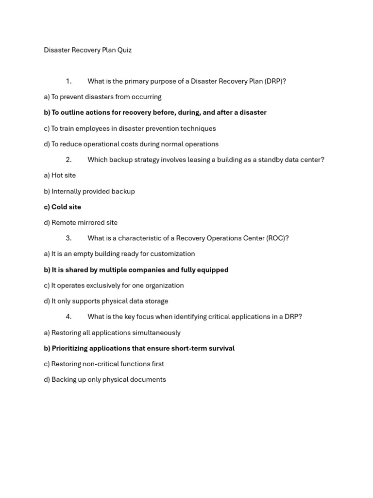 Disaster Recovery Plan | PDF | Disaster Recovery | Backup