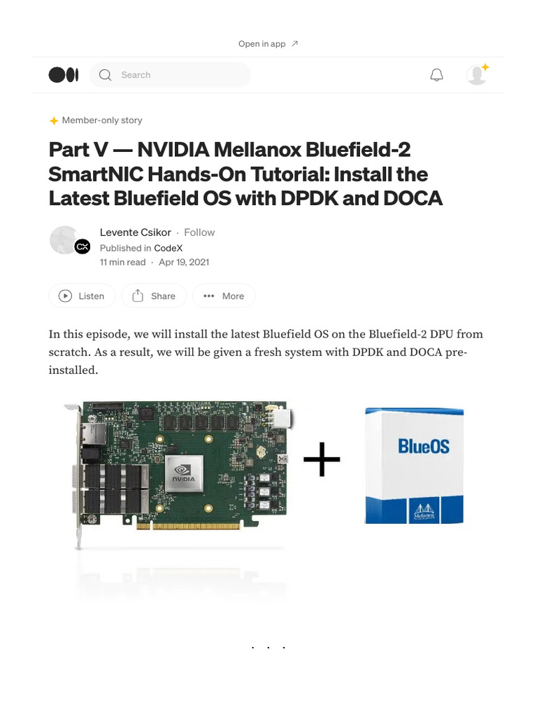 Part V - NVIDIA Mellanox Bluefield-2 SmartNIC Hands-On Tutorial Levente Csikor CodeX | PDF ...