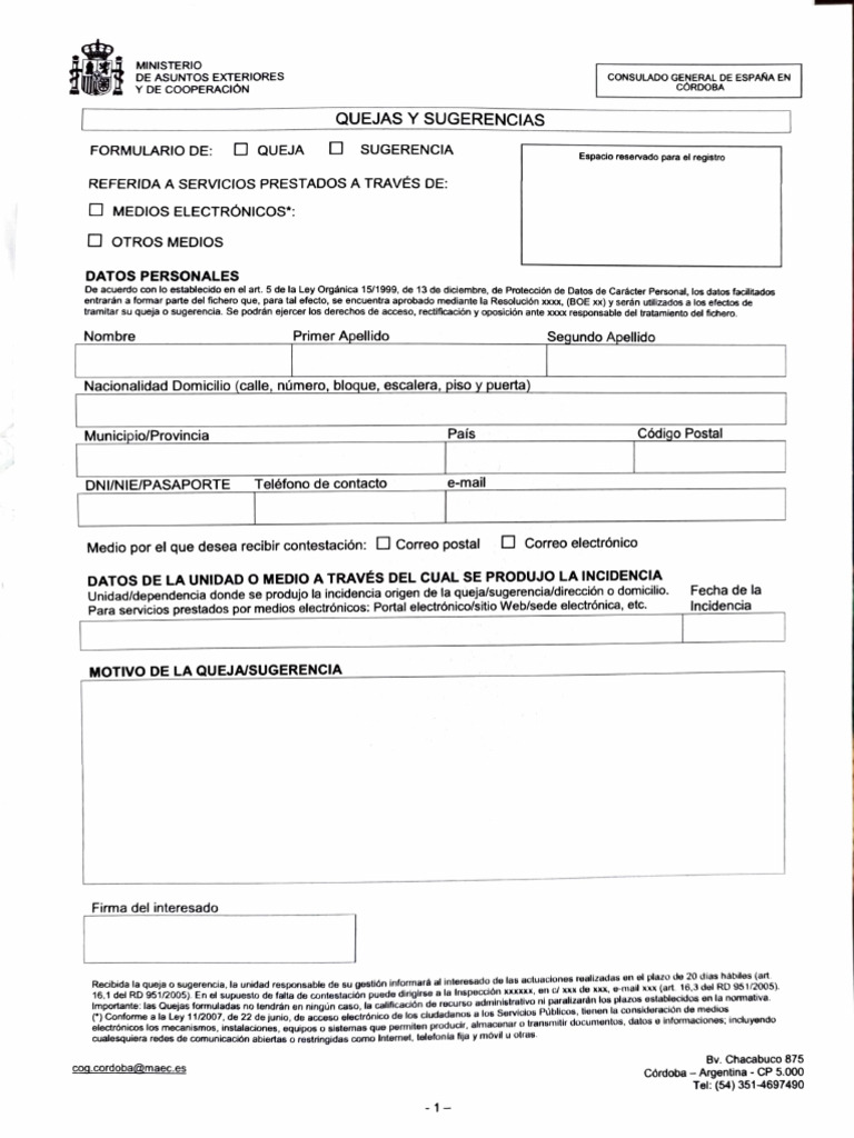 Formulario Queja-1 | PDF | Gobierno