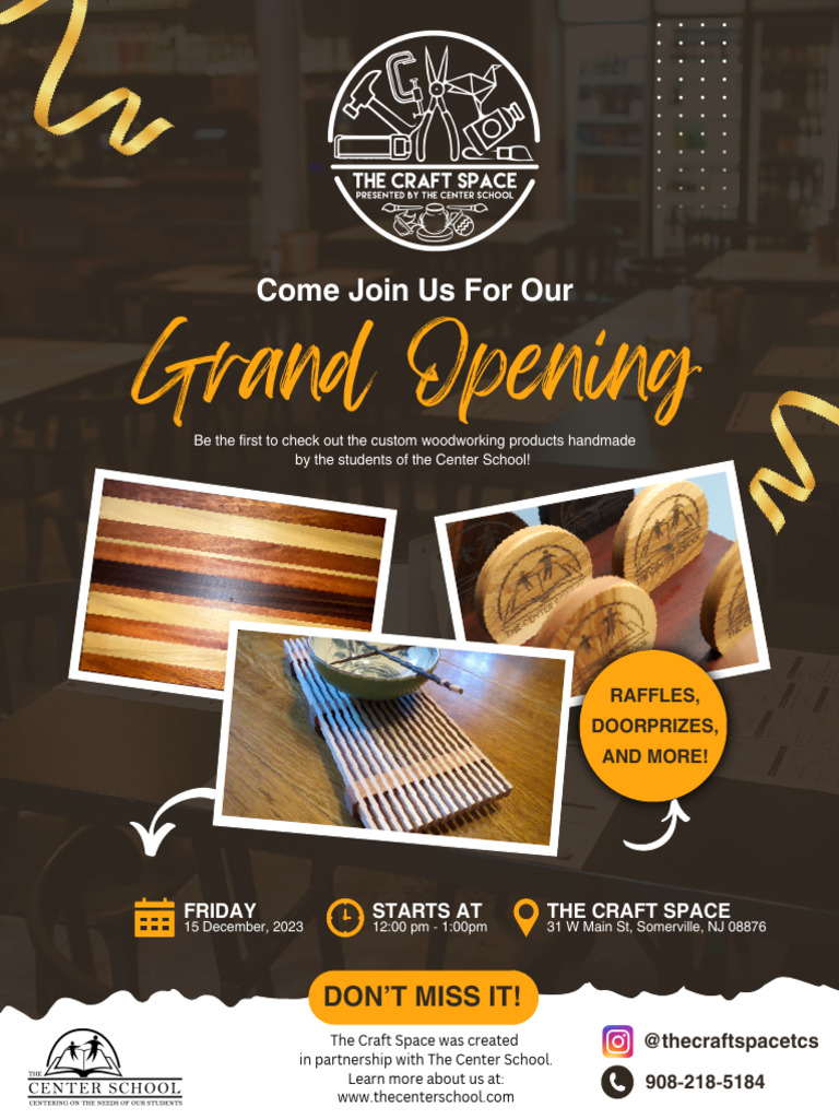 Grand Opening of Custom Woodworking Event | PDF