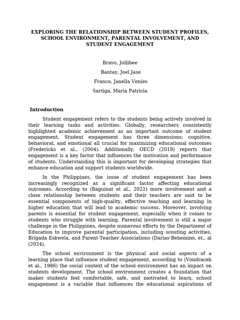 Student engagement levels | PDF | Motivation | Motivational