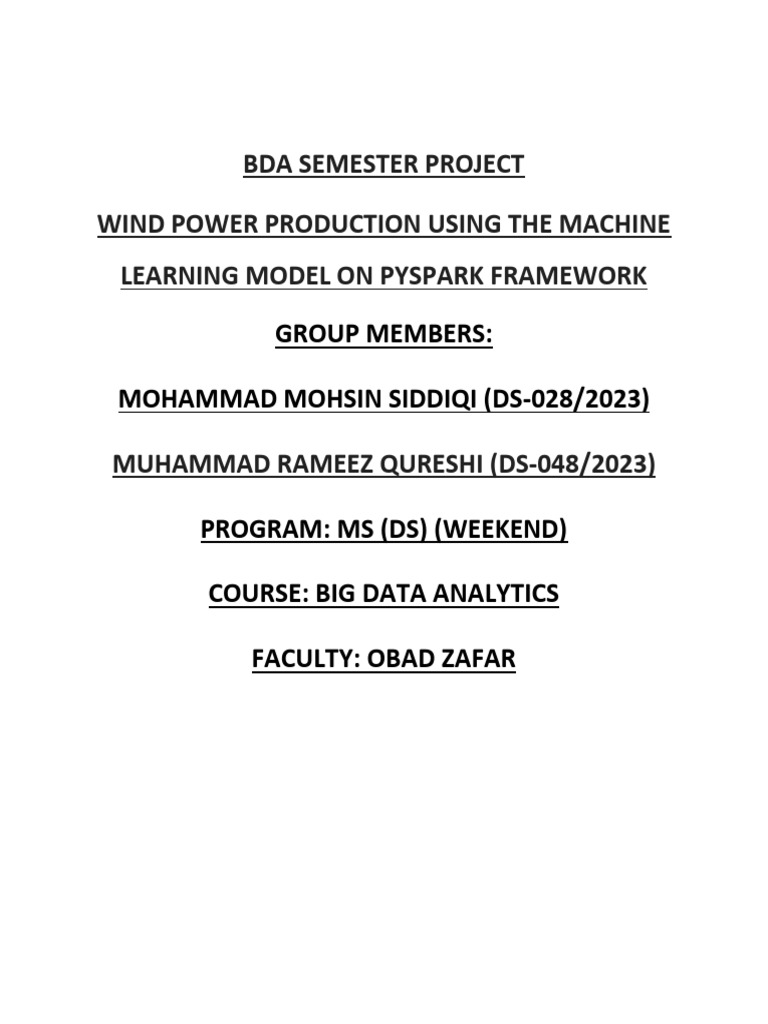 BDA Project Report | PDF | Apache Spark | Data Analysis
