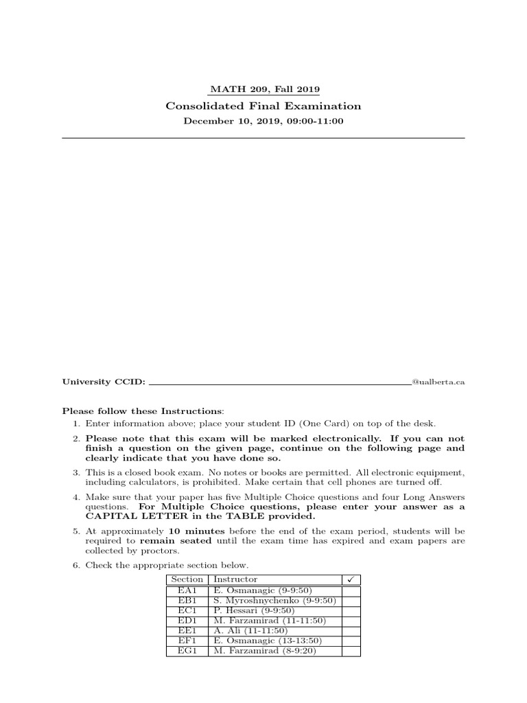 2019 Fall Math209 Final - Exam | PDF | Mathematical Physics | Mathematical Analysis