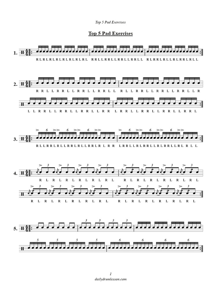 Top 5 Drum Pad Exercises | PDF