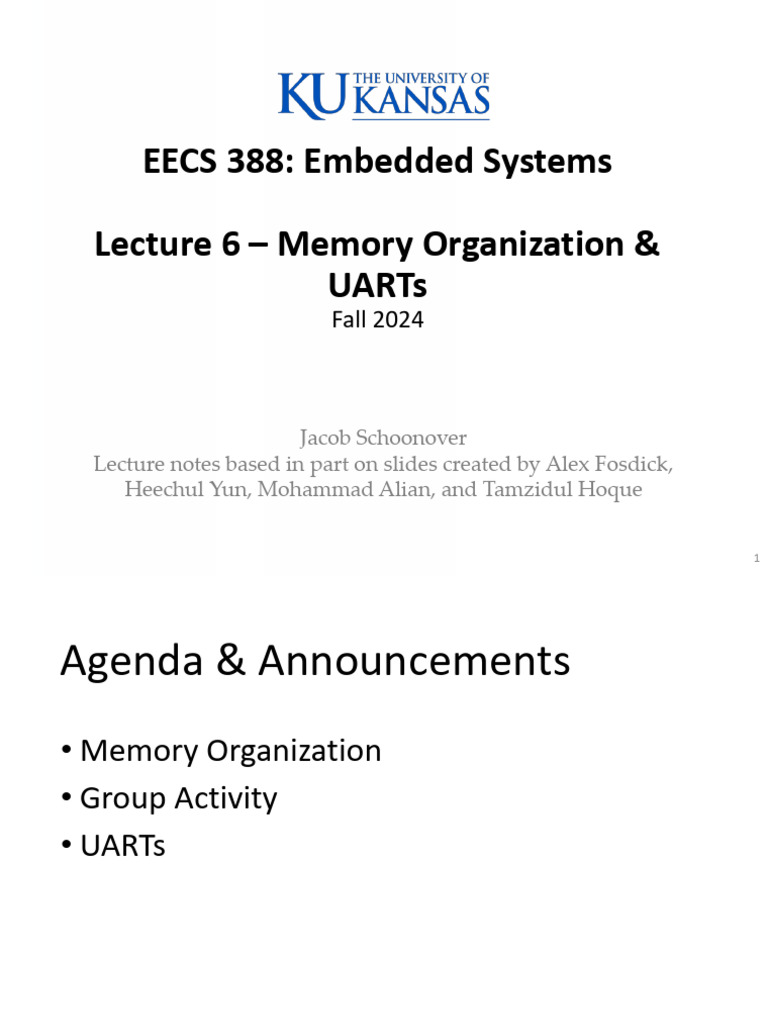 Lecture 6 - Memory Organization, Stack, Heap, UART EECS 388 | PDF | Variable (Computer Science ...