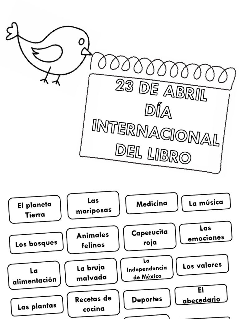 Actividad Del Dia Internacional Del Libro Abril | PDF