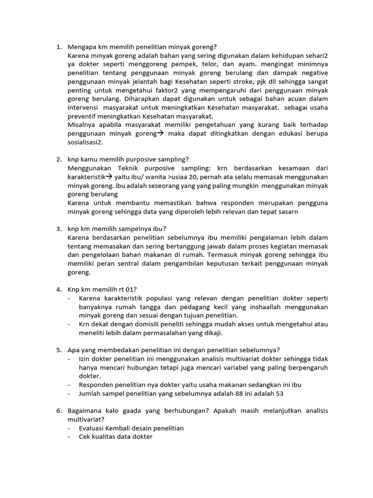 pertanyaan sempro | PDF