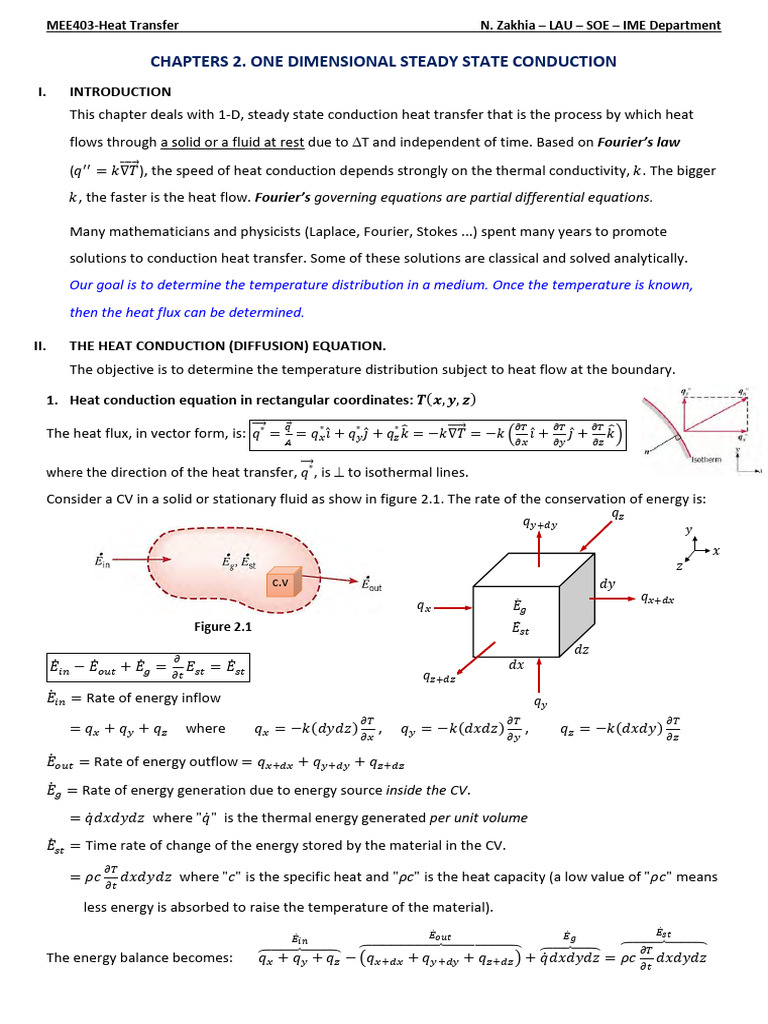 Chapter 2. 1-D, Steady State, Conduction | PDF | Thermal Conduction ...
