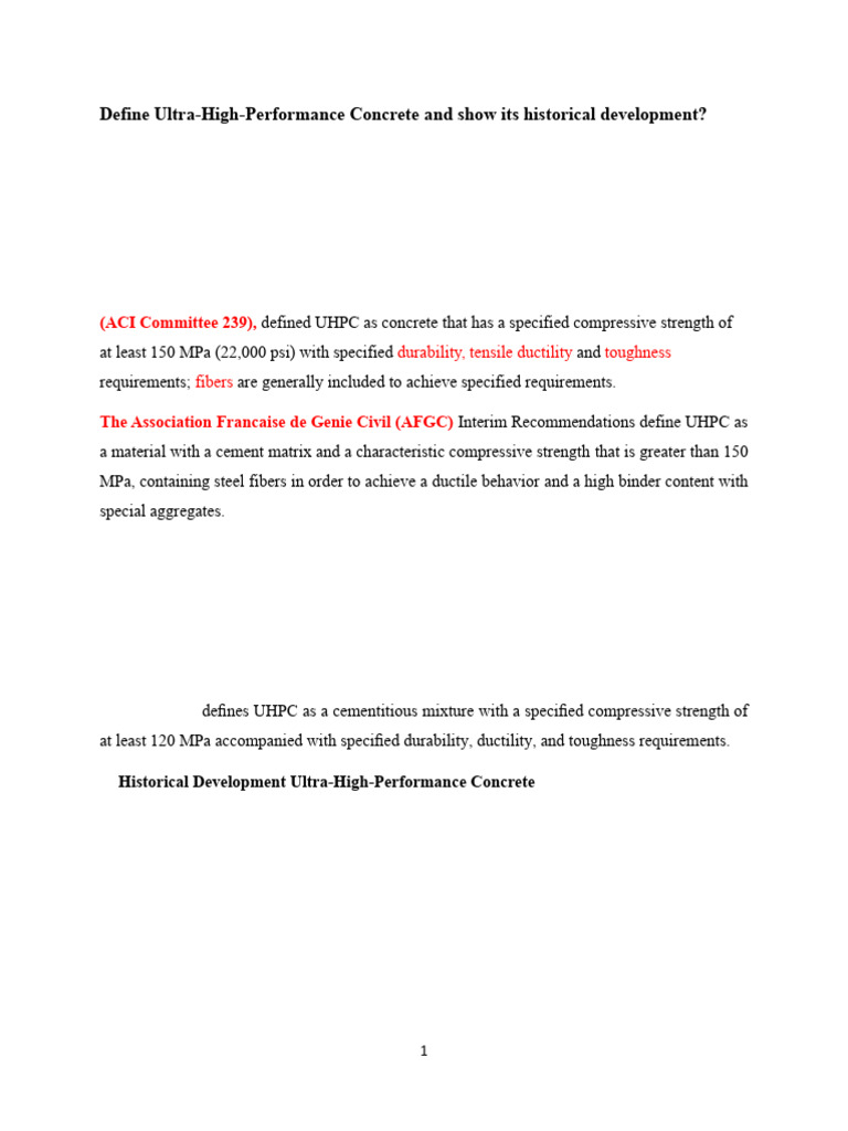 Ultra High Performance Conc. | PDF | Concrete | Cement