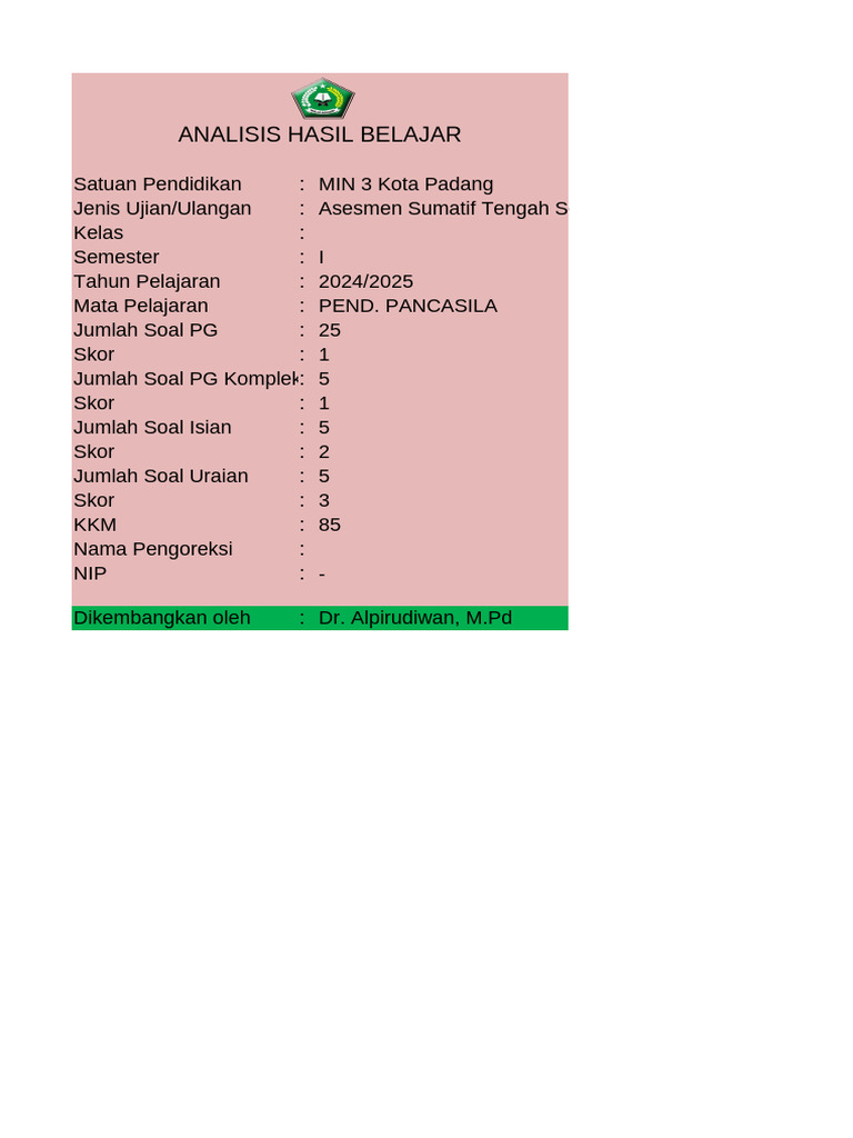 ANALISIS PEND.PANCASILA MID SMTR 1 | PDF
