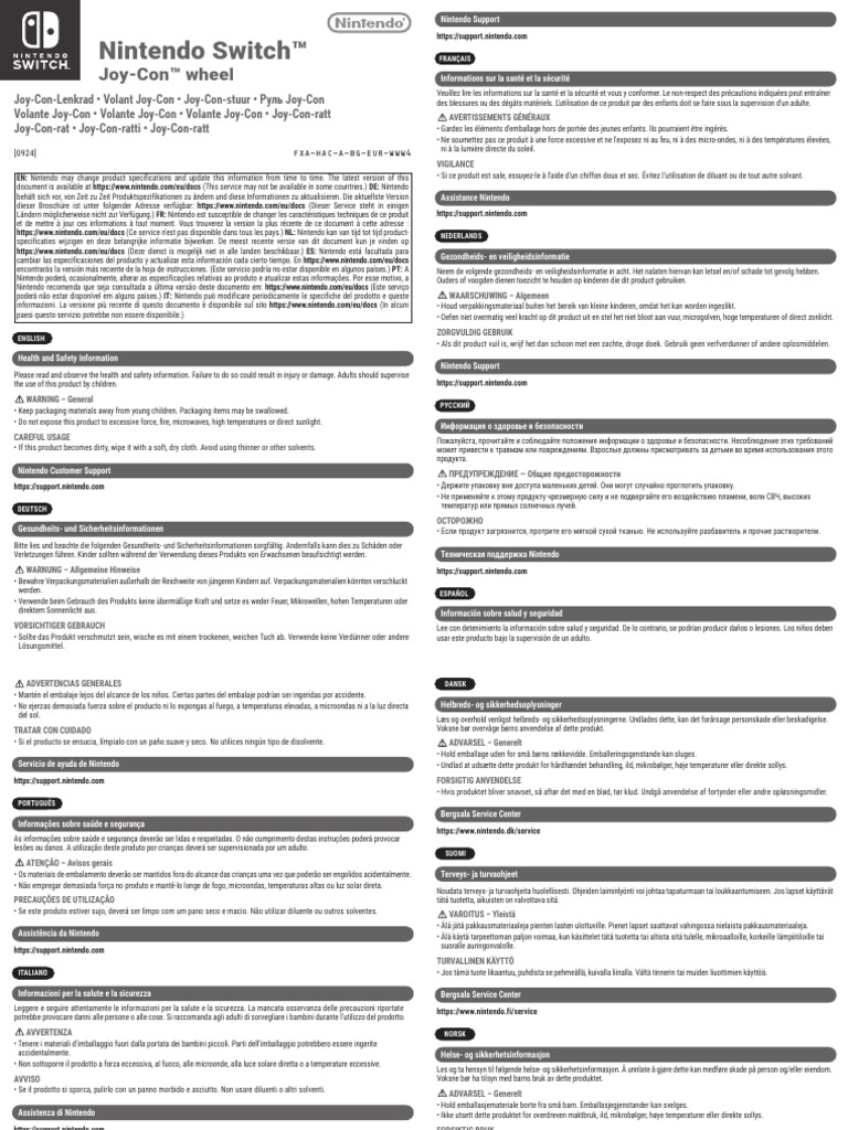 NSwitch Information JoyConWheel EUR | PDF | Nintendo
