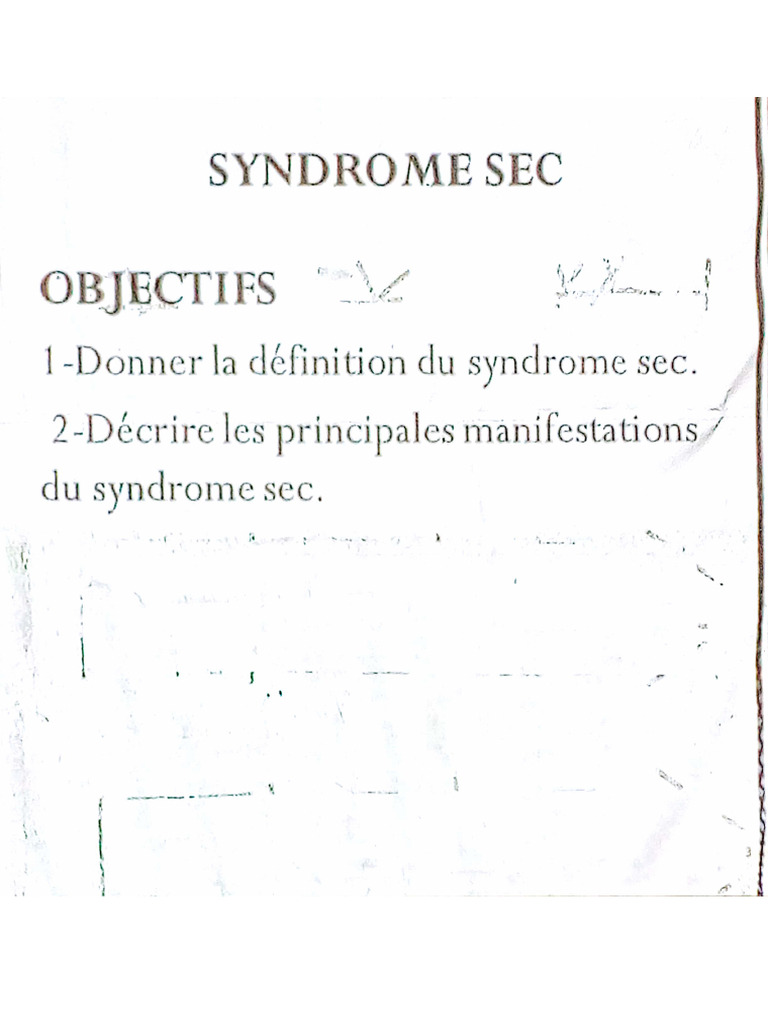 Syndrome Sec. l3 2020.Abj | PDF