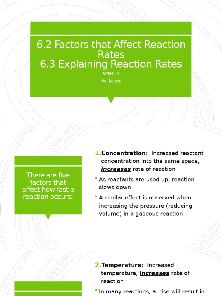 Nelson 6.2 6.3 Factors Affecting Reaction Rates | PDF | Reaction Rate ...