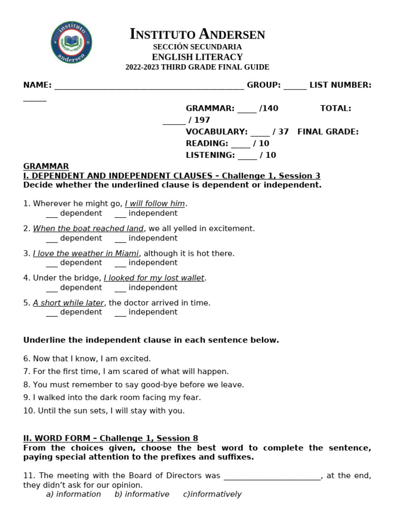3rd Final Guide 2022-2023 | PDF | Argument | Part Of Speech 3rd Final Guide 2022-2023 | PDF | Argument | Part Of Speech