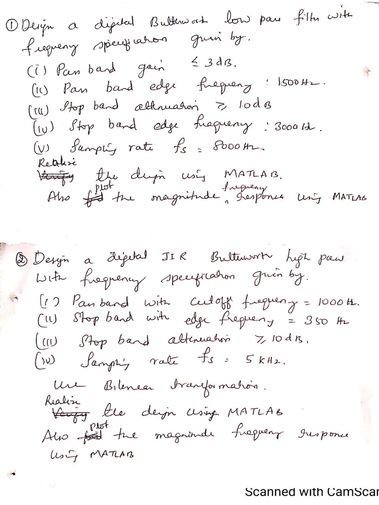 DSP Lab Test Questions | PDF