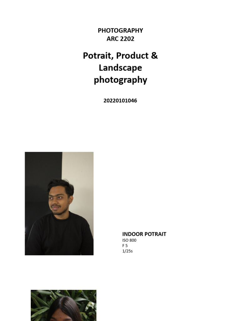 Potrait, Product & Landscape Photography | PDF