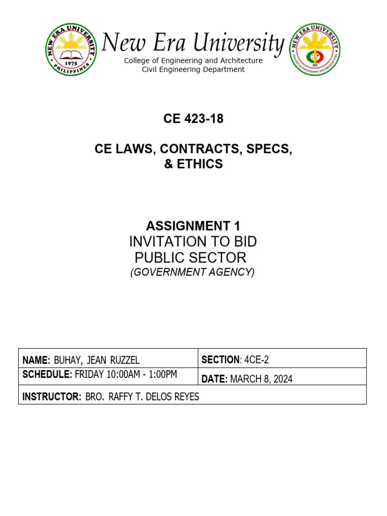 Ass1 Bid Public Sector Buhay | PDF