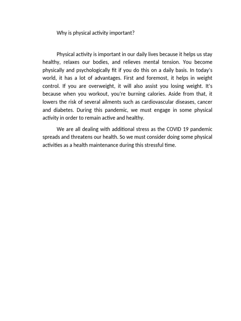 Physical Activity | PDF