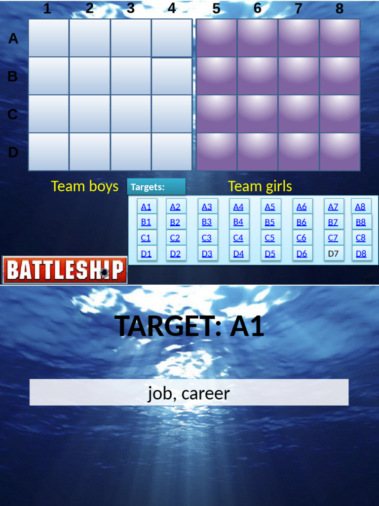 Battleship Game Vocabulary of Unit 12 Grade 6 - Copy | PDF | Chess ...