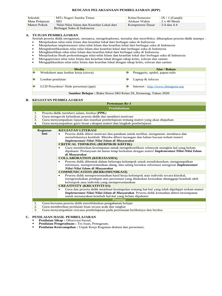 10. RPP SKI BAB 4 (2023-2024) | PDF