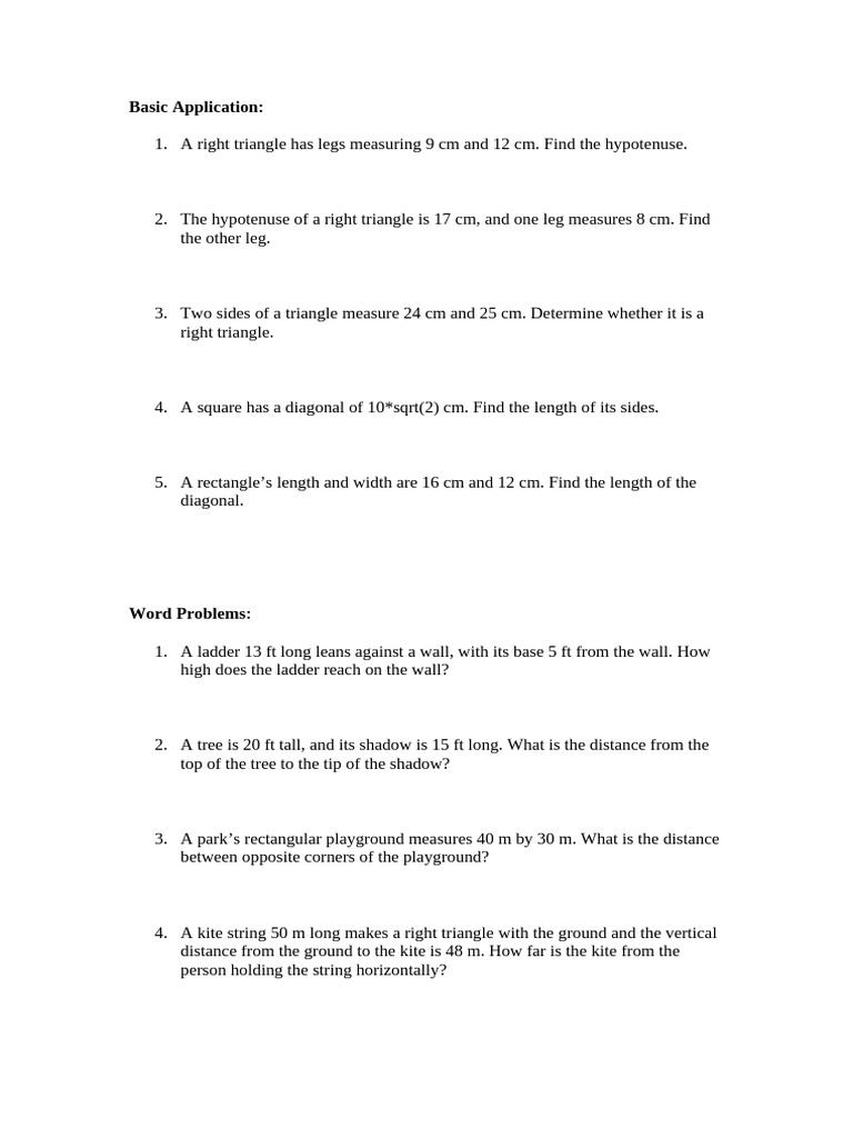 Pythagoras challenge | PDF | Triangle | Length