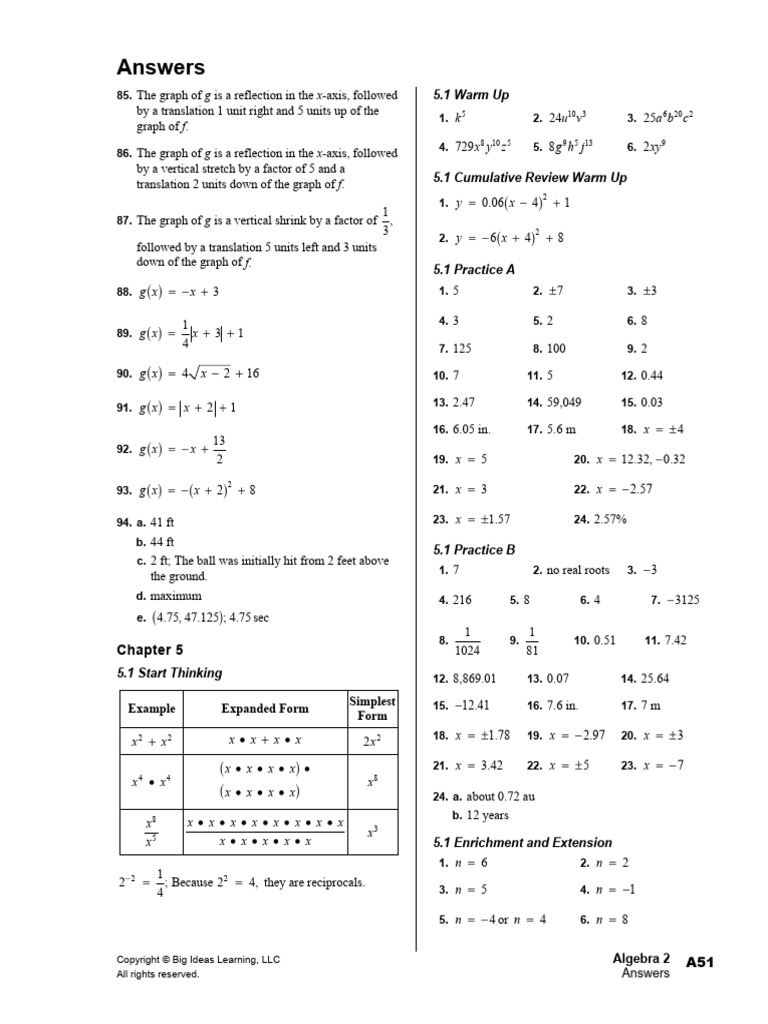 Chapter 5 Worksheets Answers | PDF | Mathematics | Mathematical Objects