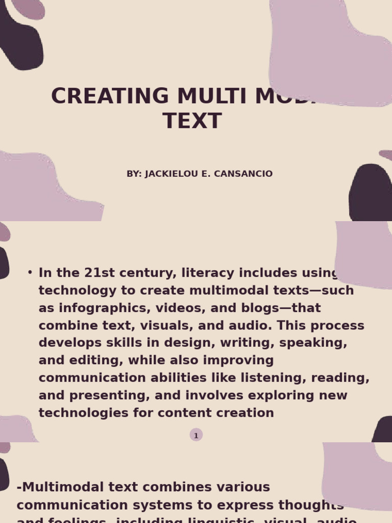 Creating Multimodal Text | PDF | Microsoft Power Point | Software