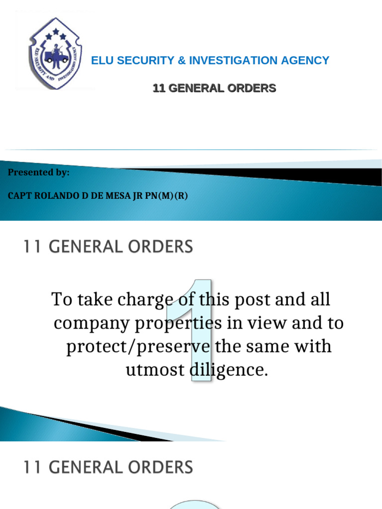 11 General Orders | PDF