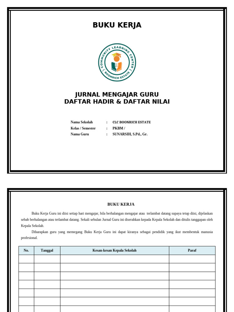 Buku Kerja PKBM | PDF