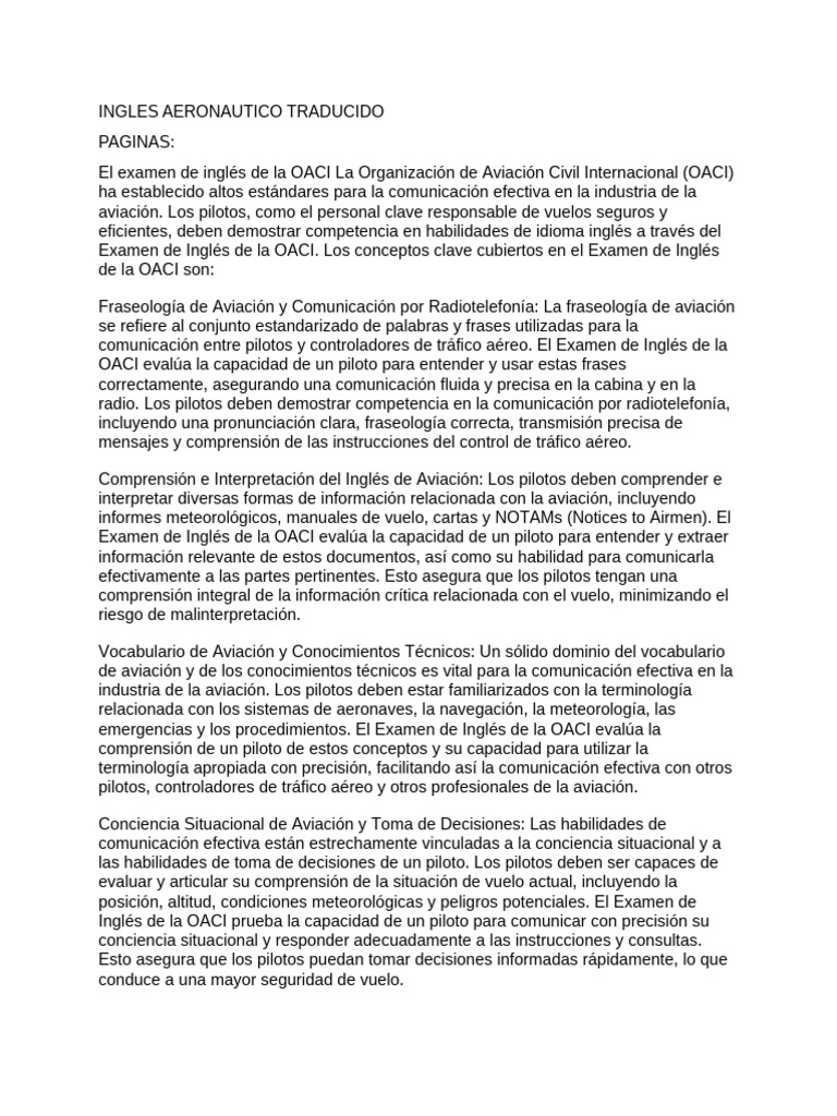 Ingles Aeronautico | PDF | Control de tráfico aéreo | Pista