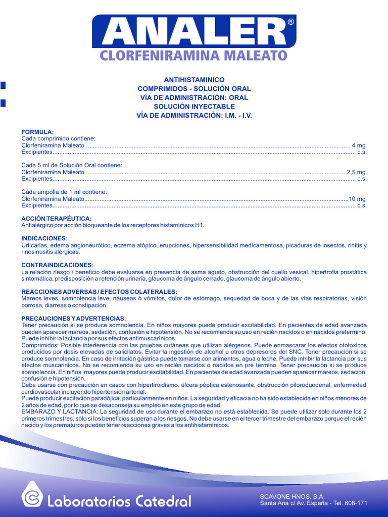 Uso y Precauciones de Analer | PDF | Farmacología | Drogas