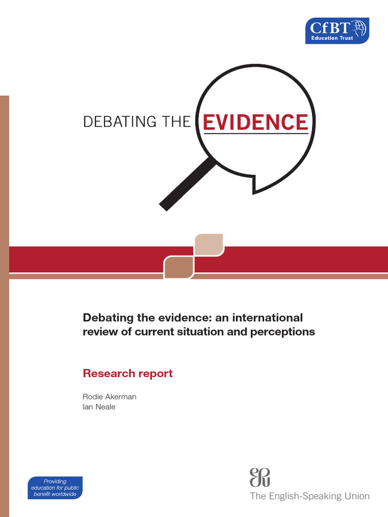 ESU Report Debatingtheevidence FINAL | PDF | Critical Thinking ...