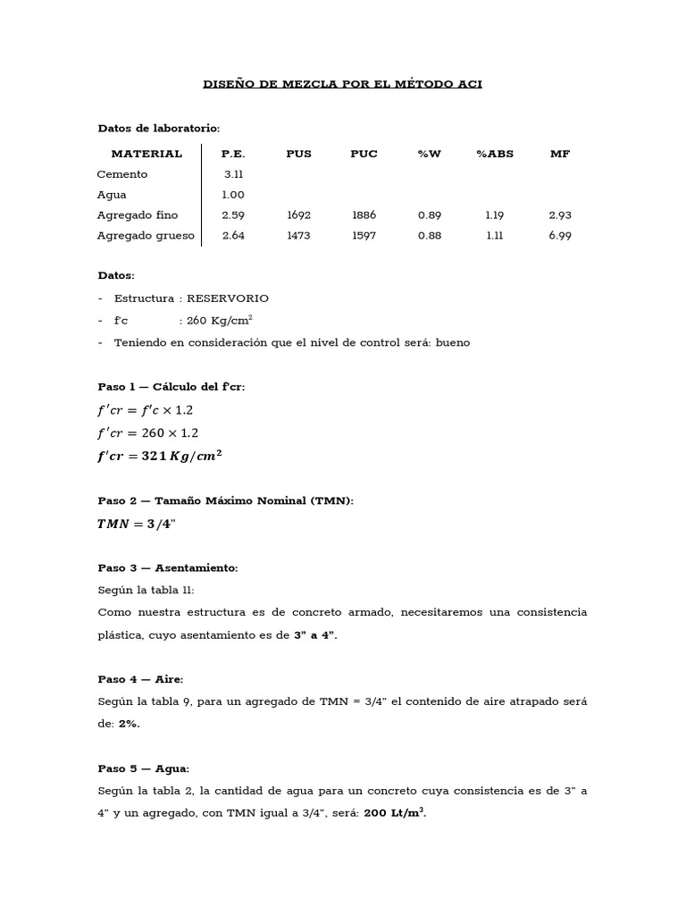 Diseño por el método ACI (2) | PDF | Hormigón | Elementos arquitectónicos