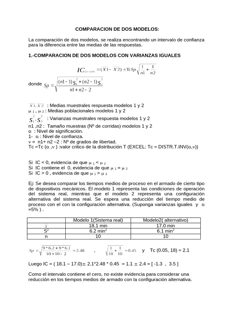 Comparación de Modelos: Intervalos de Confianza | PDF | Intervalo de ...