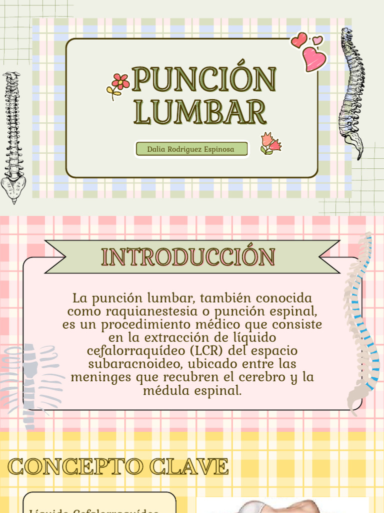 Punción Lumbar: Procedimiento y Usos | PDF | Fluido cerebroespinal ...