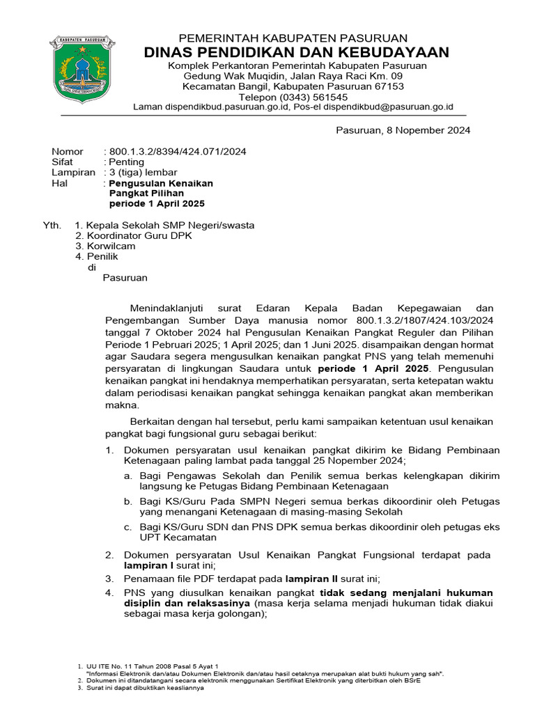 Surat Edaran UKP Fungsional tertentu periode April 2025 tte | PDF