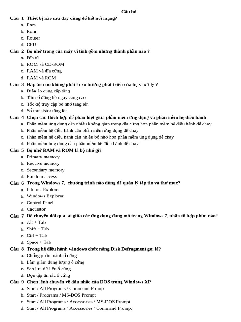 Đề mẫu trac nghiem | PDF