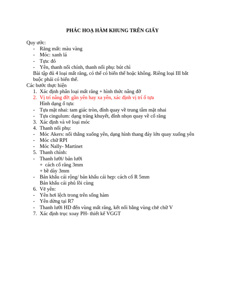 MPLS phục hình tháo lắp- PHÁC HOẠ HÀM KHUNG TRÊN GIẤY-ThS.BS. Võ Thị Hương Phú | PDF