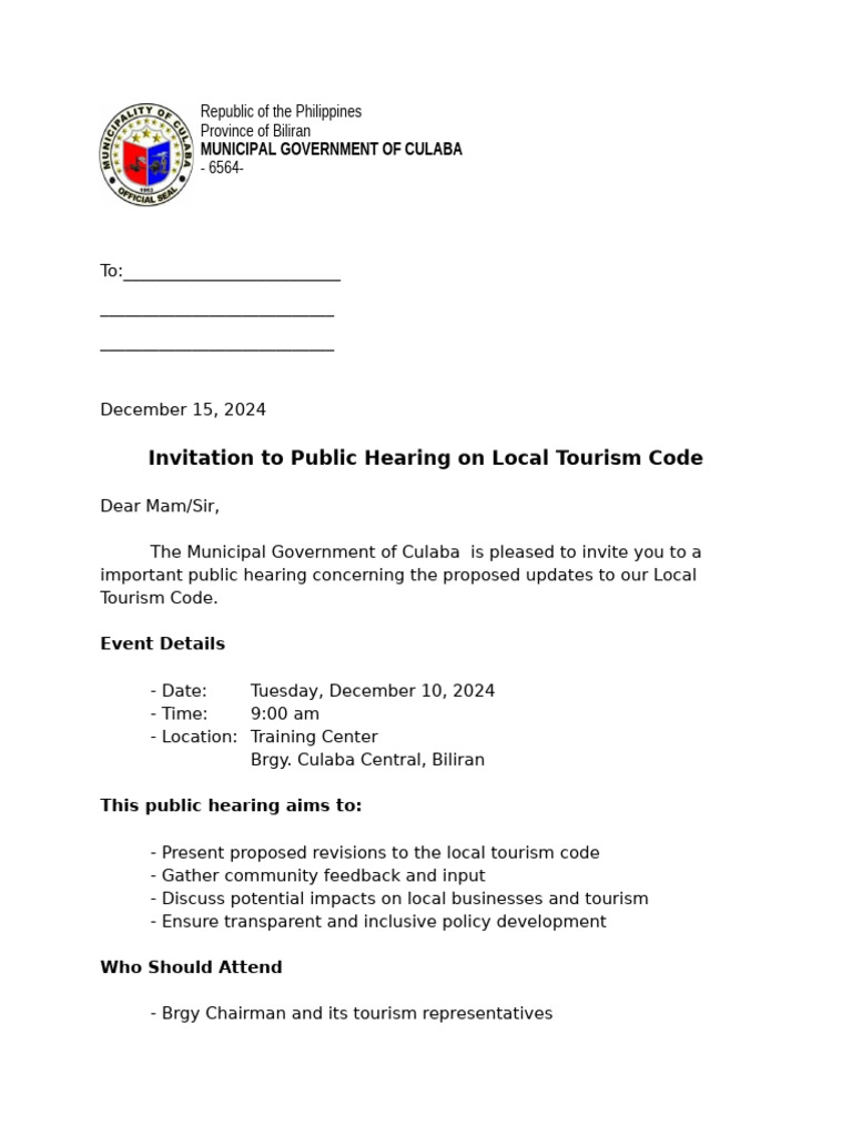 Invitation Public Hearing | PDF