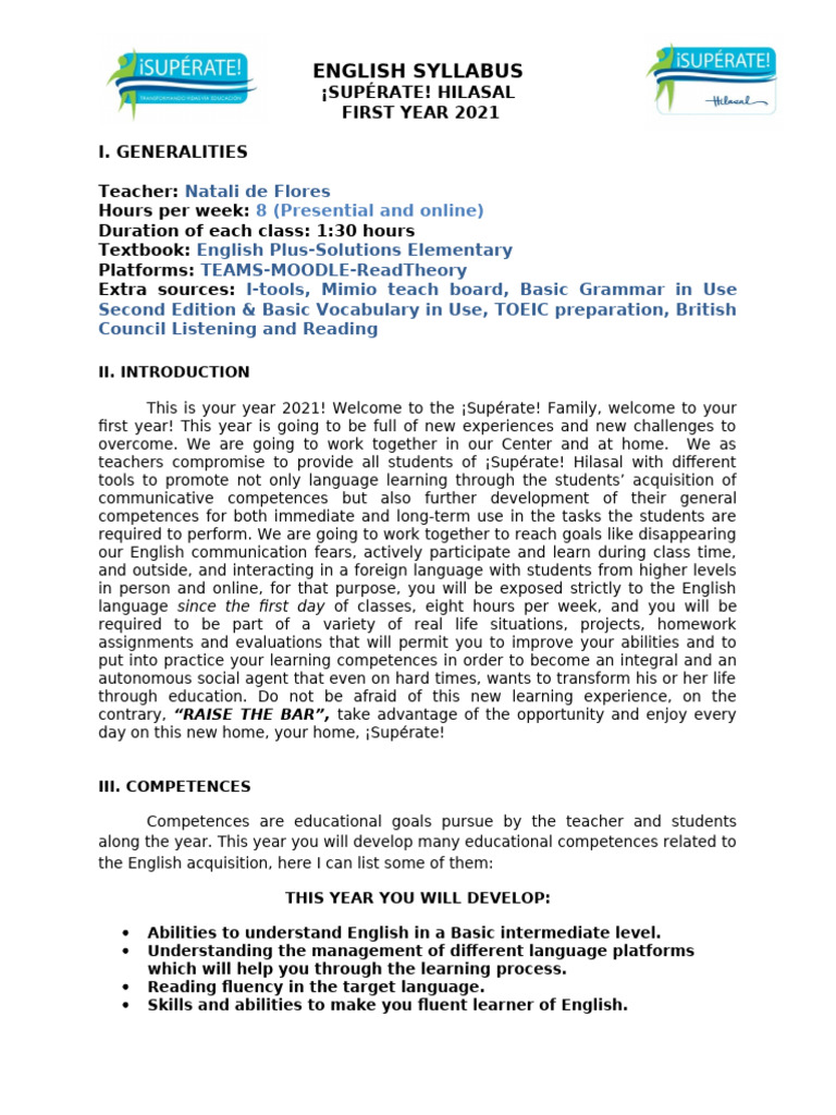 2021 English Syllabus | PDF | Adverb | Adjective