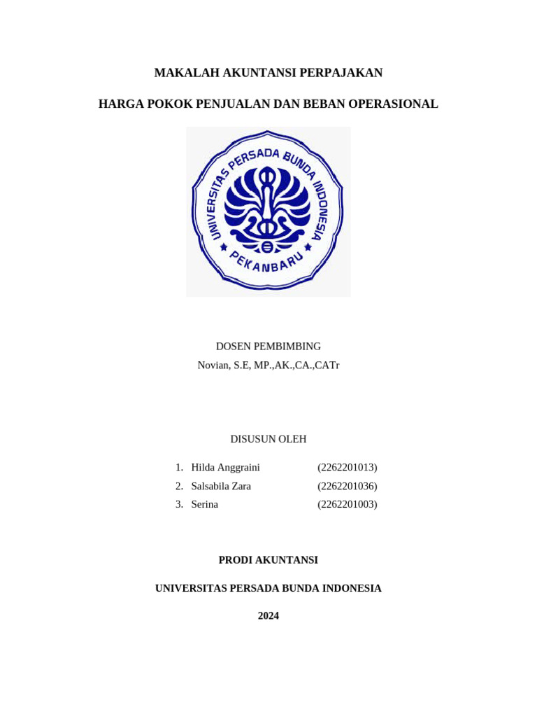 HPP dan Beban Operasional Akuntansi | PDF