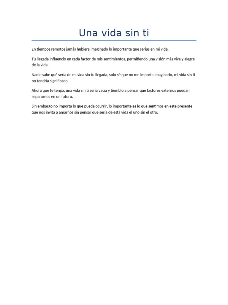 Una Vida Sin Ti | PDF