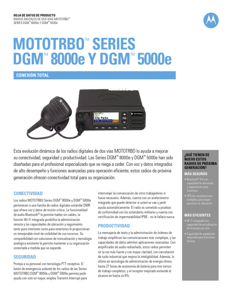 DGM8000e 5000e | PDF | Bluetooth | Frecuencia ultra alta