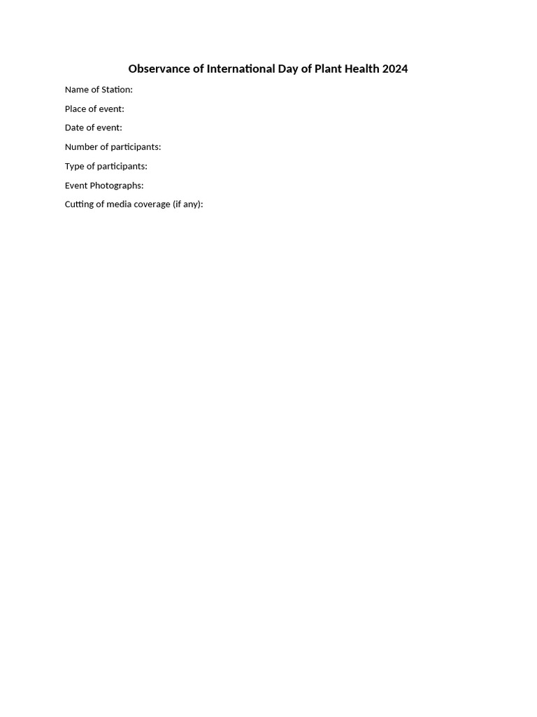 International Day of Plant Health 2024 | PDF