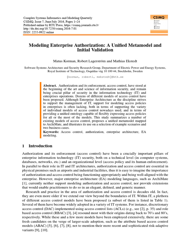 Modeling_Enterprise_Authorization_A_Unified_Metamo | PDF | Computing