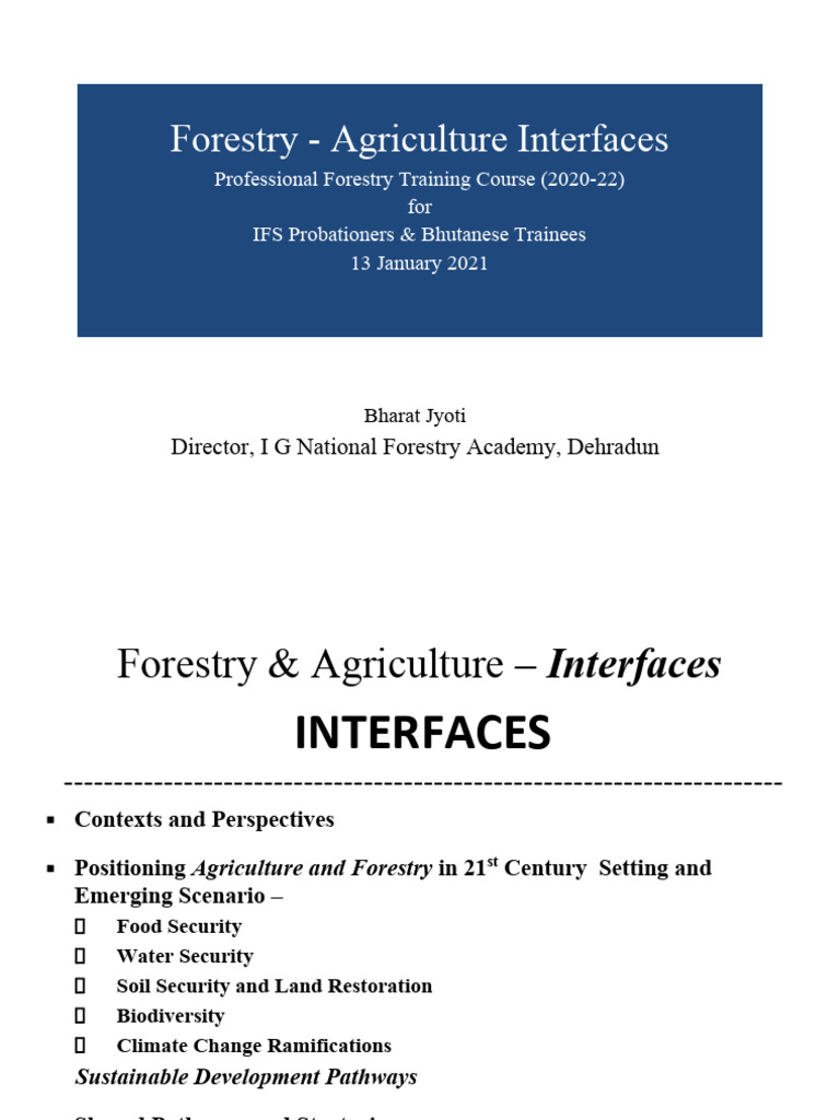 Forestry Agricultural Interfaces | PDF | Agriculture | Sustainability