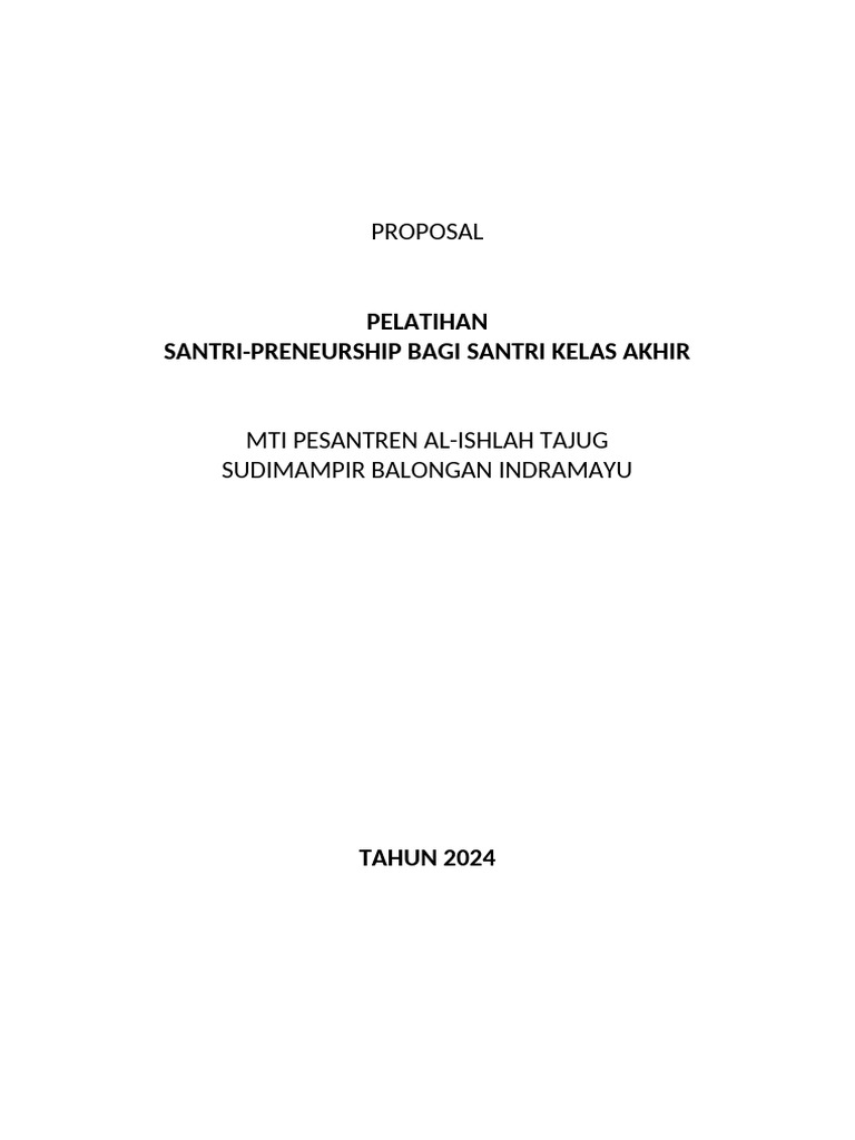 Proposal Pelatihan Roti | PDF